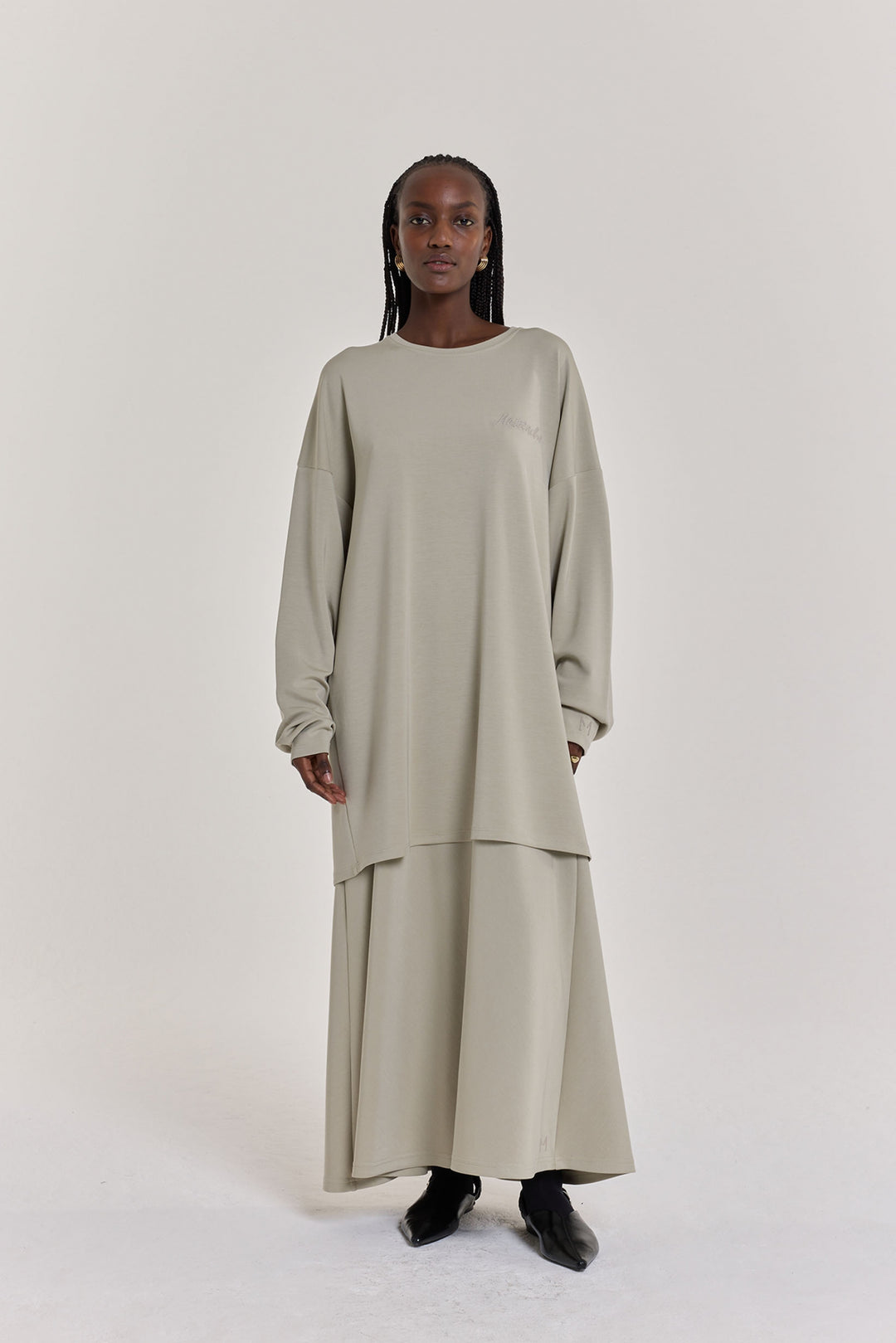 Jersey Modal Skirt | Sage | MERRACHI