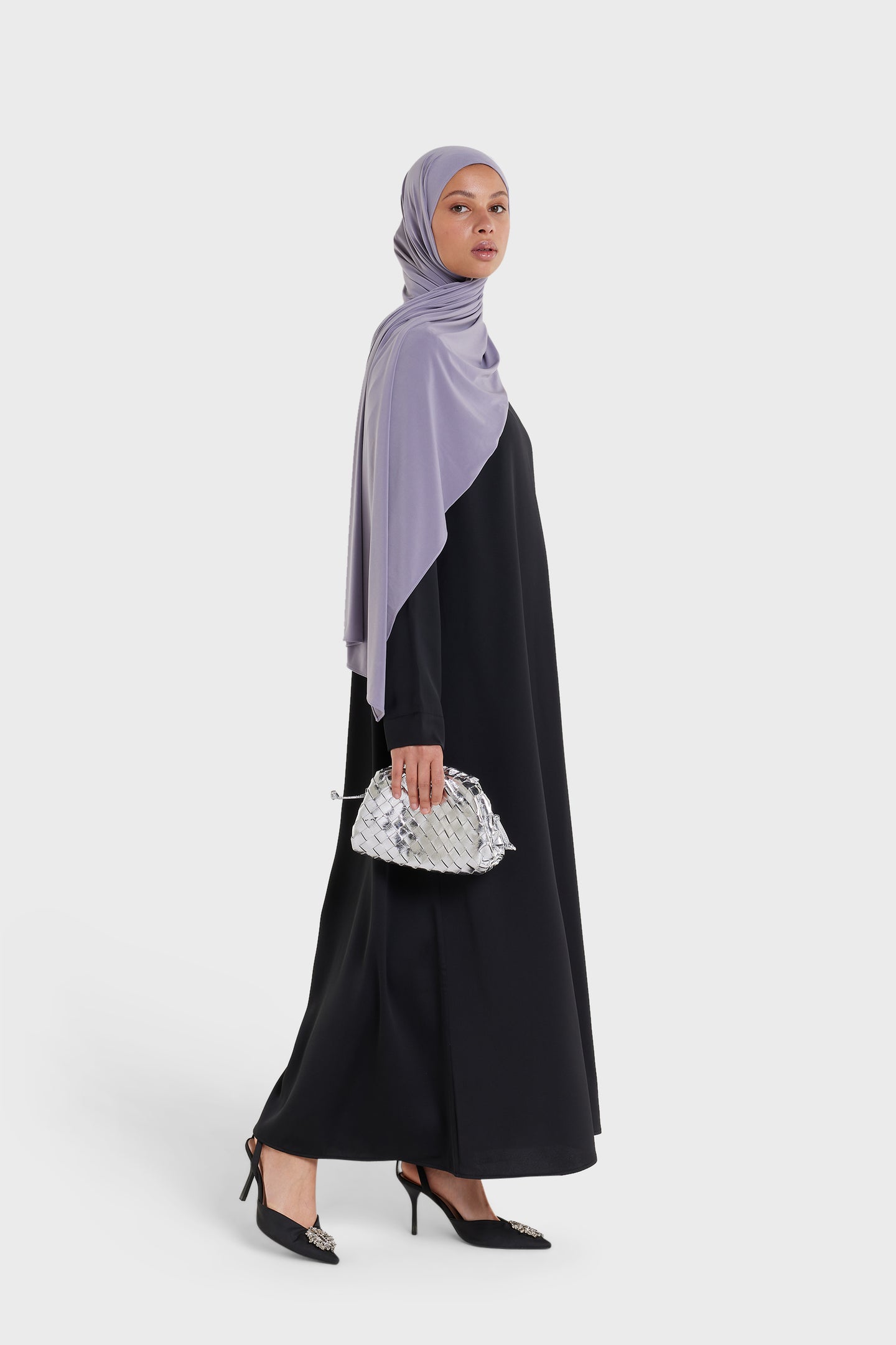 Dull Satin Dress | Black | MERRACHI